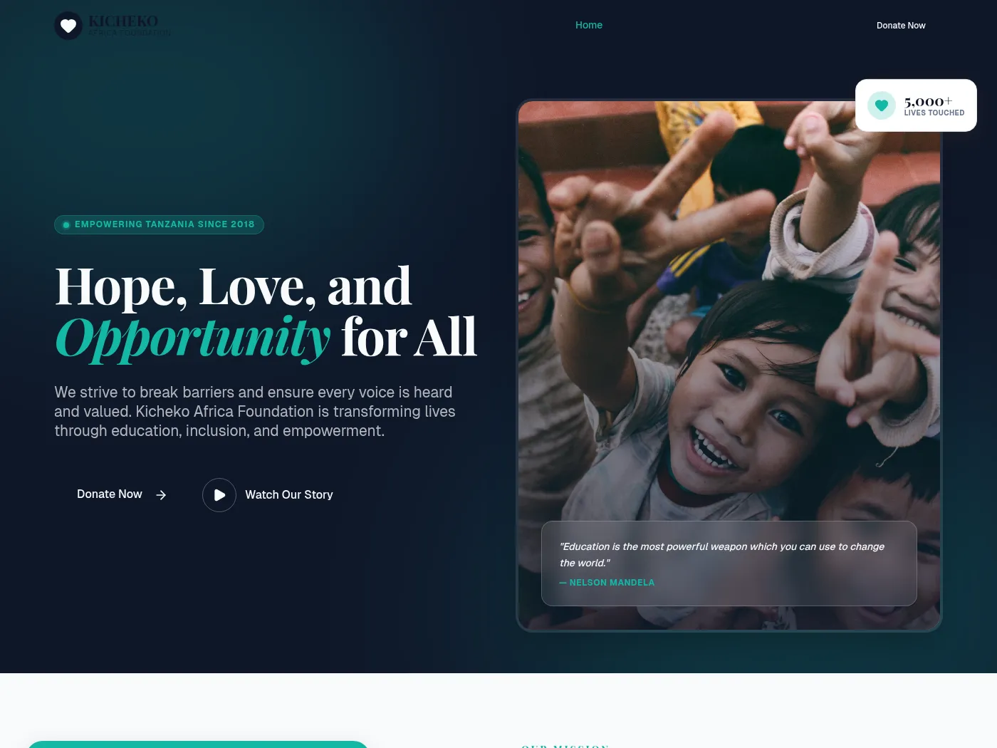 Kicheko NGO Web Redesign