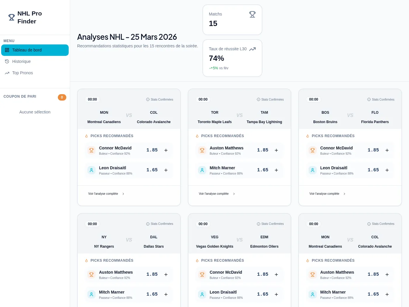 NHL Bet Finder Pro