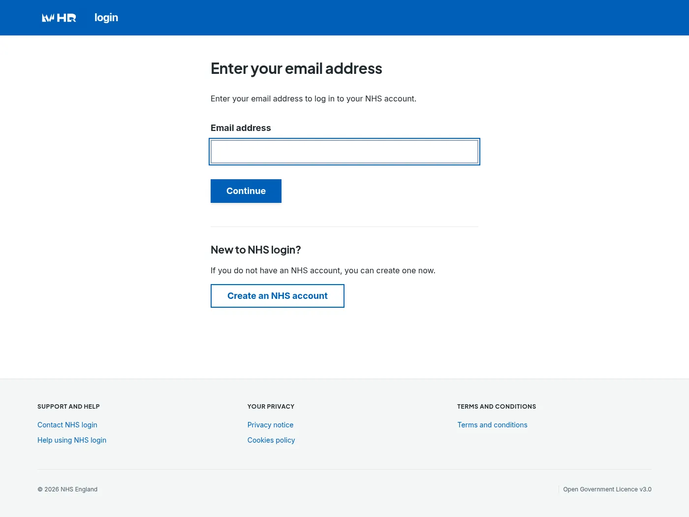 NHS Login Portal