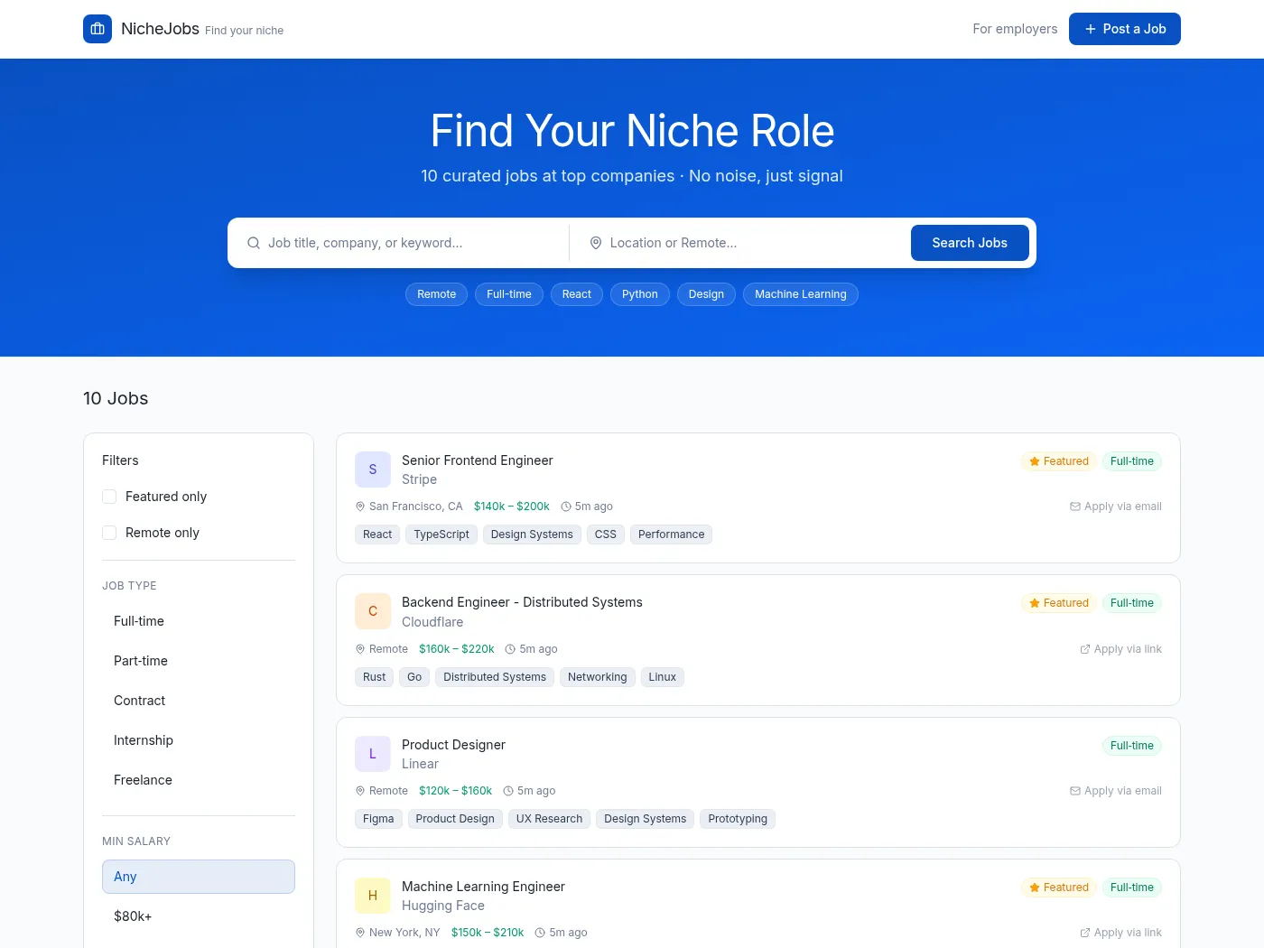 Niche Jobs Board