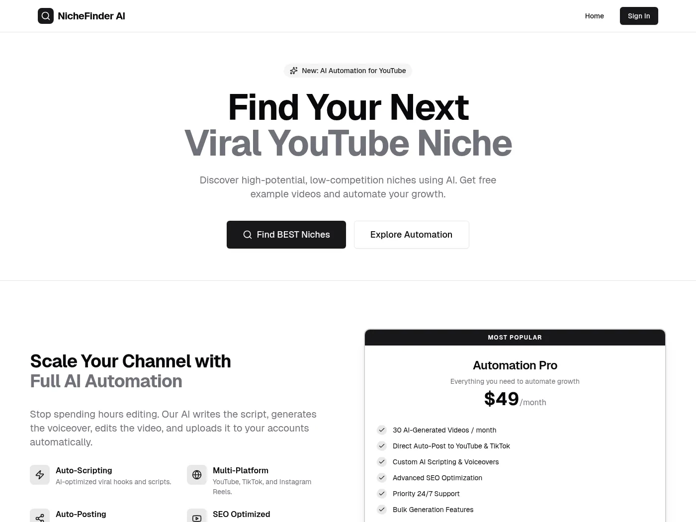 NicheFinder AI Hub