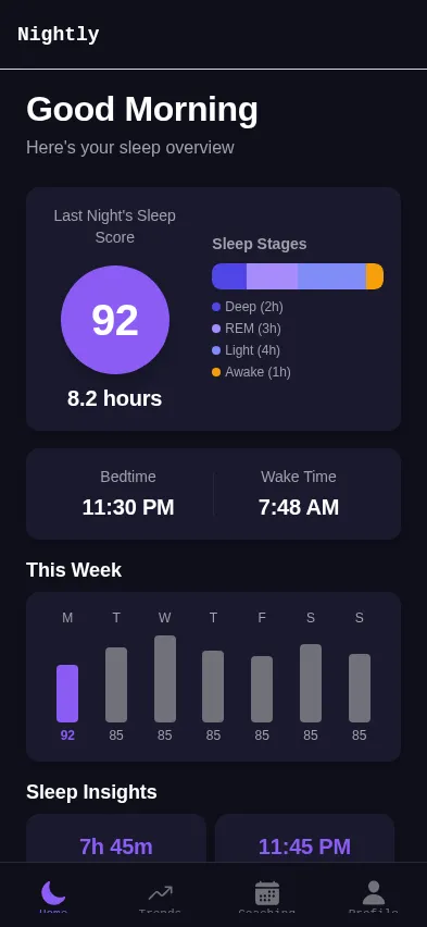 Nightly Sleep Coach