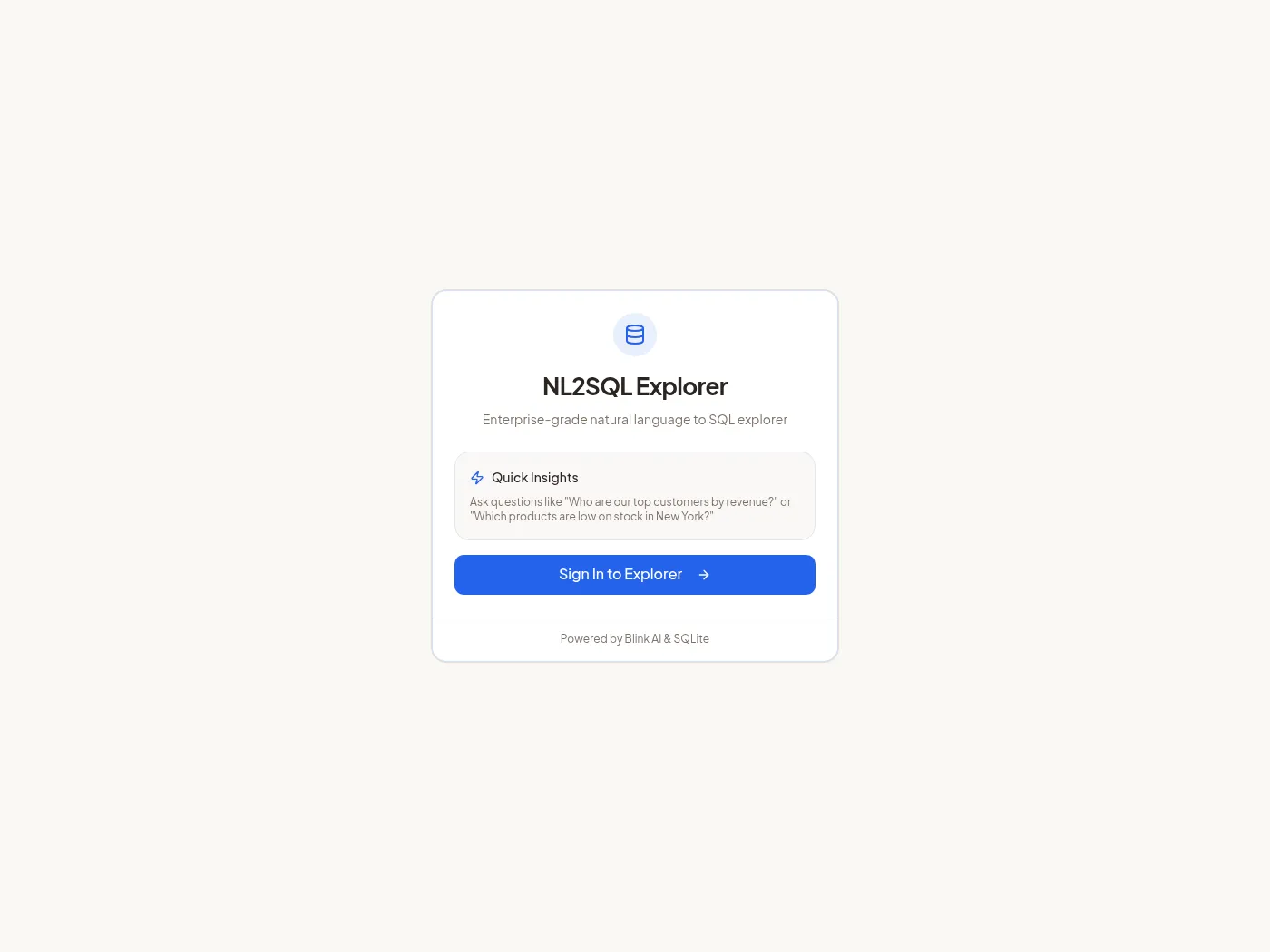 NL2SQL Query Explorer