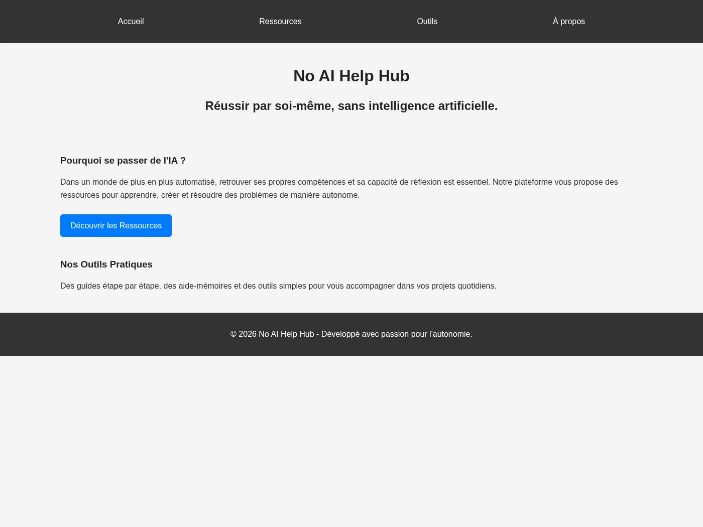 No AI Help Hub