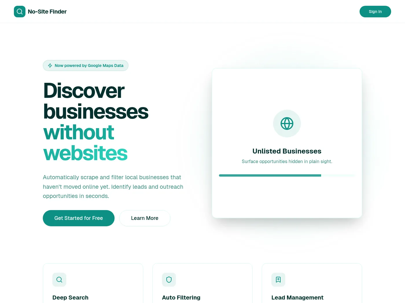 No-Site Business Finder