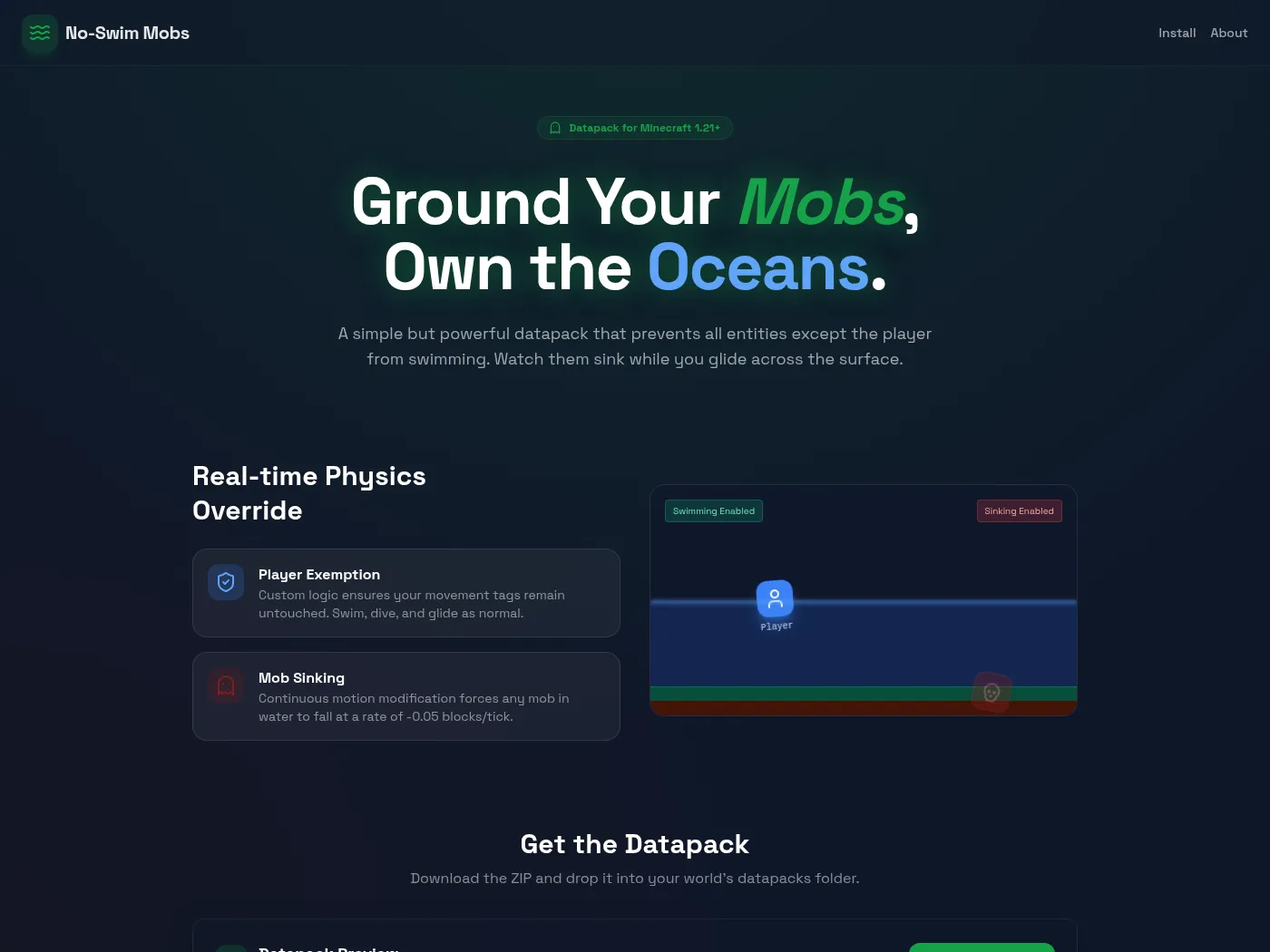 No-Swim Mobs Mod