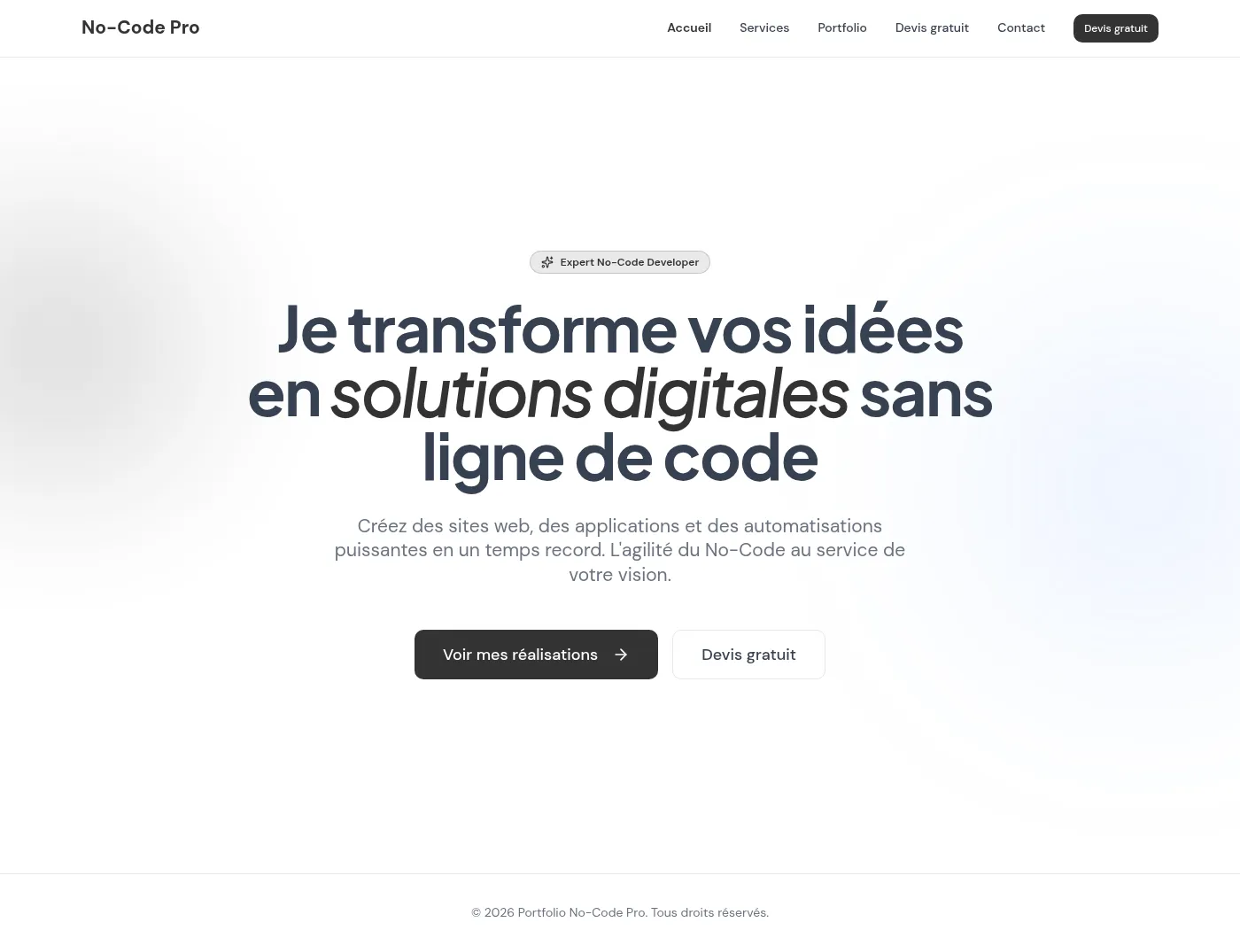 No-Code Portfolio Pro
