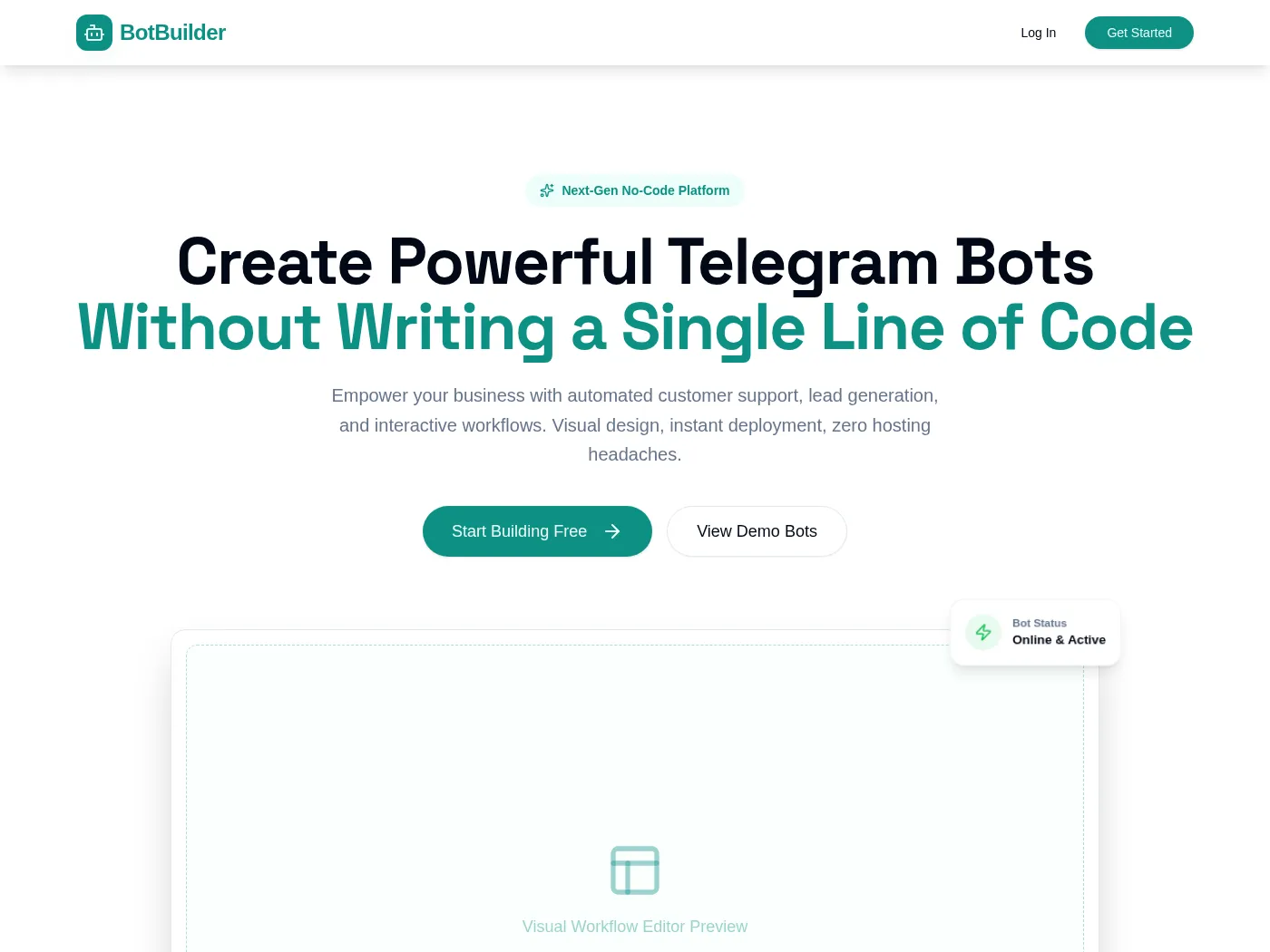No-Code Telegram Bot Builder