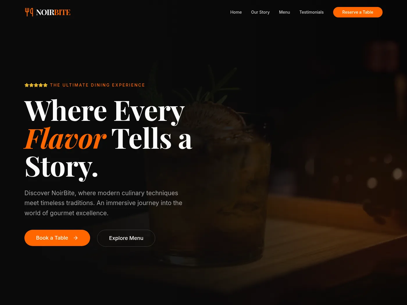 NoirBite Restaurant Web