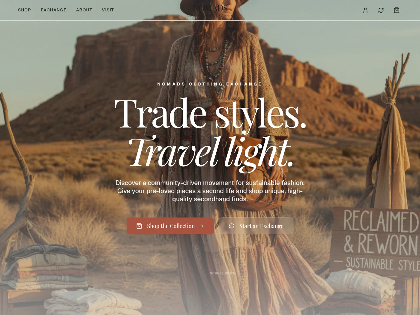 Nomads Clothing Exchange Web