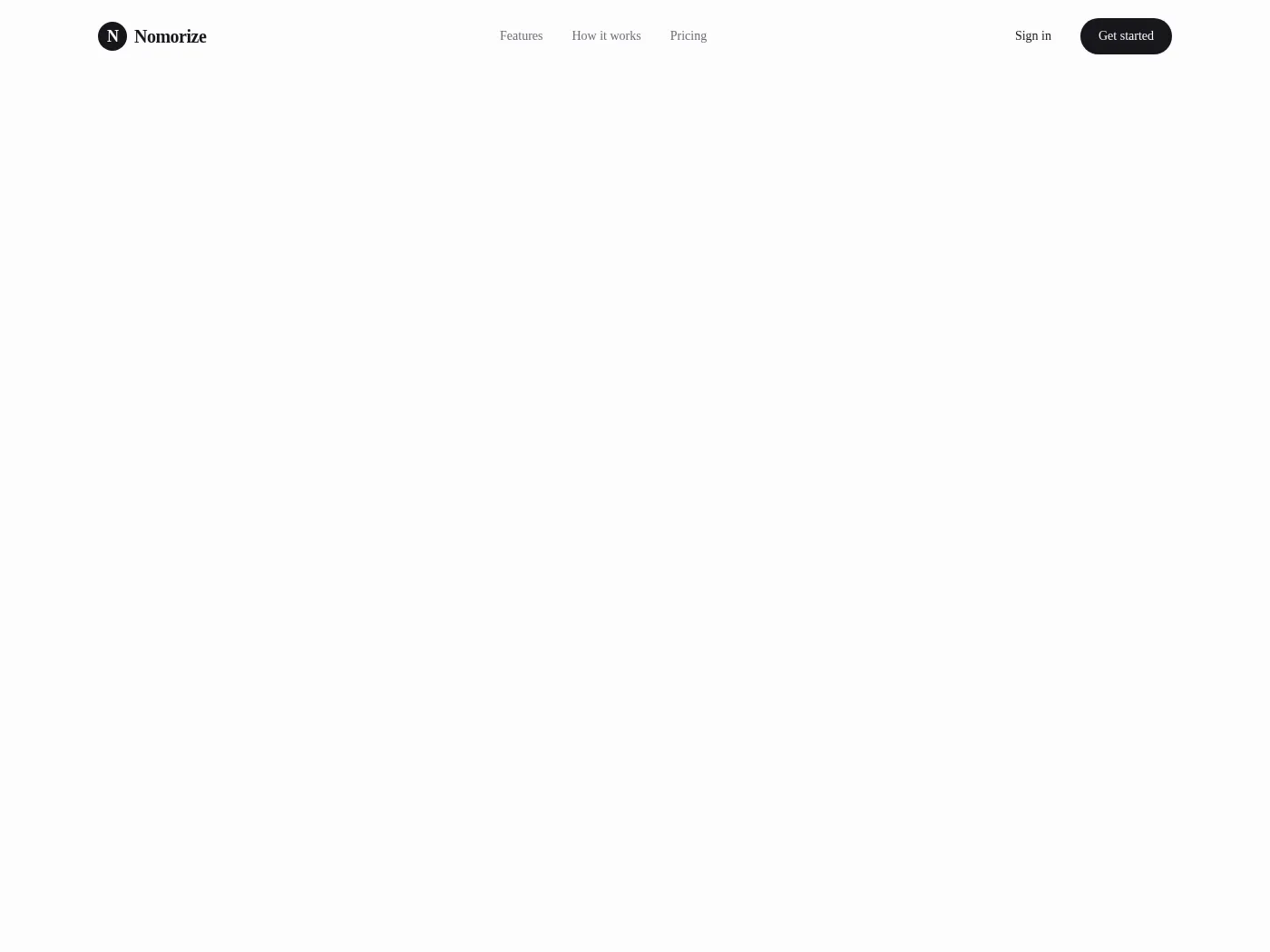 Nomorize SaaS Landing Page