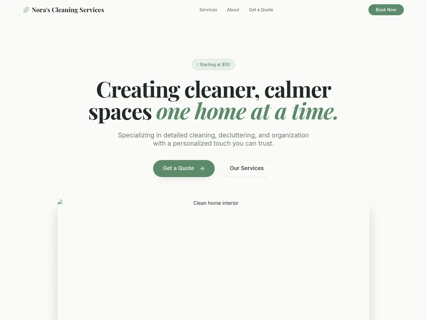 Nora’s Cleaning Site