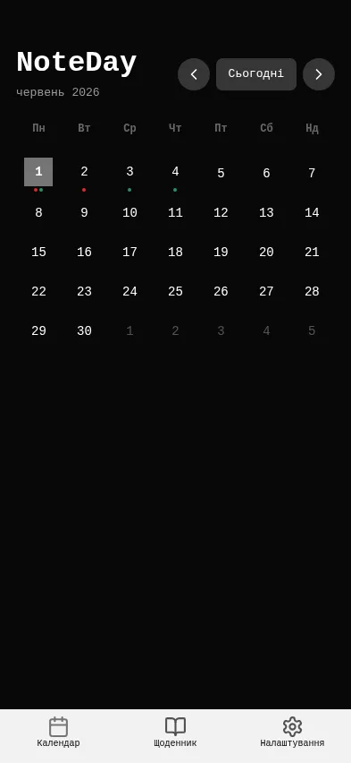 NoteDay Calendar App