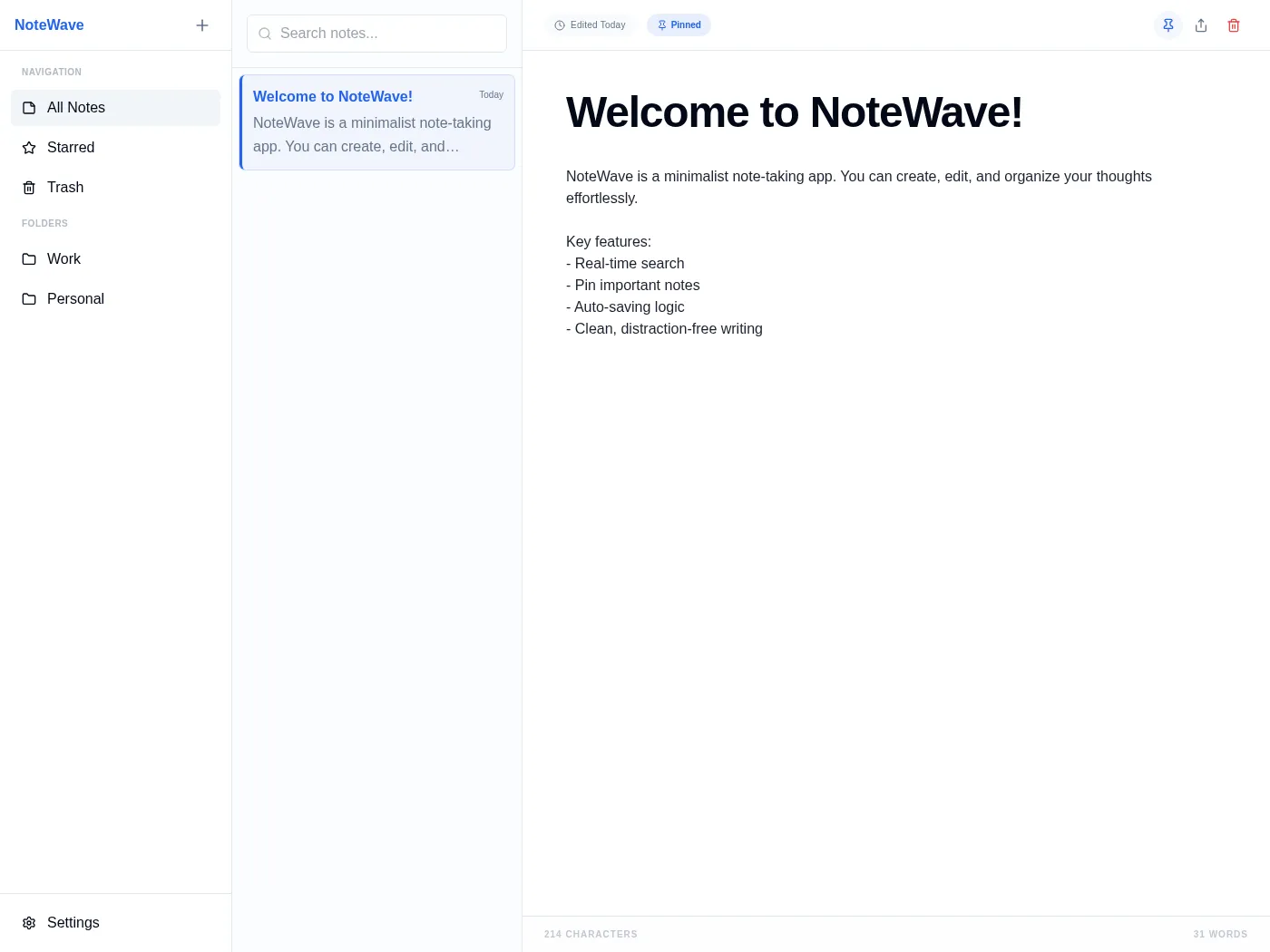 NoteWave Web App