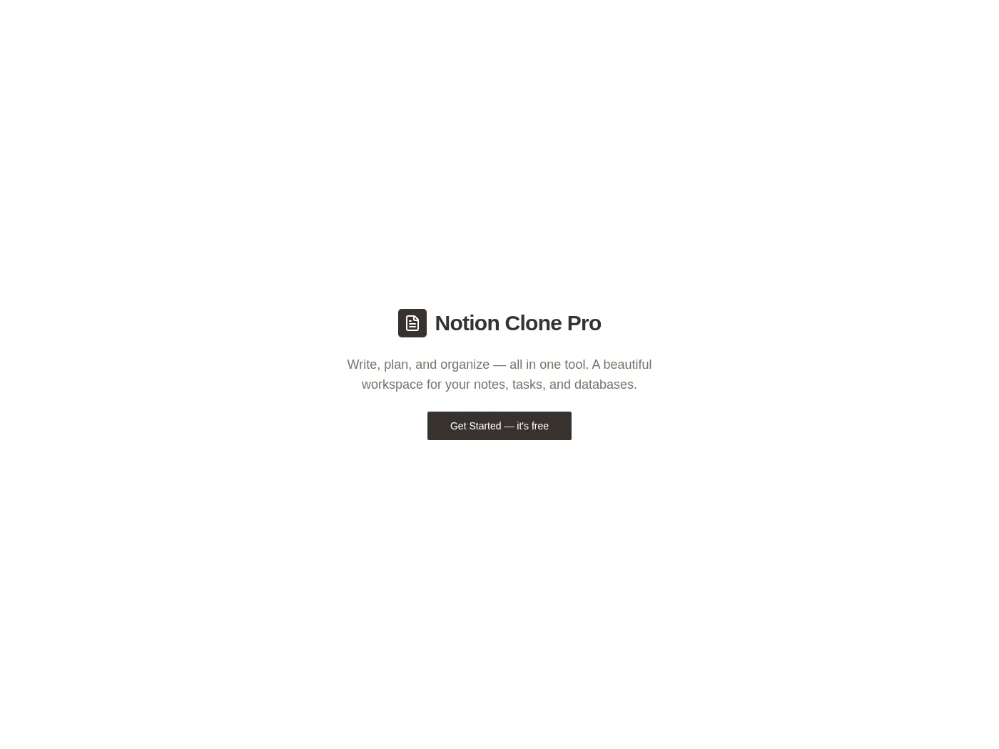 Notion Clone Pro
