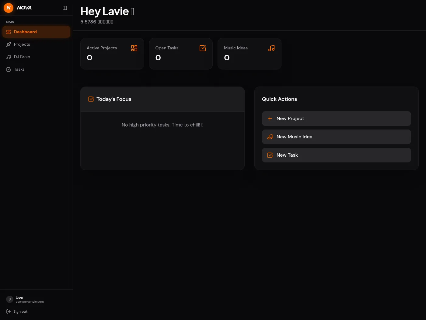 NOVA Personal Dashboard