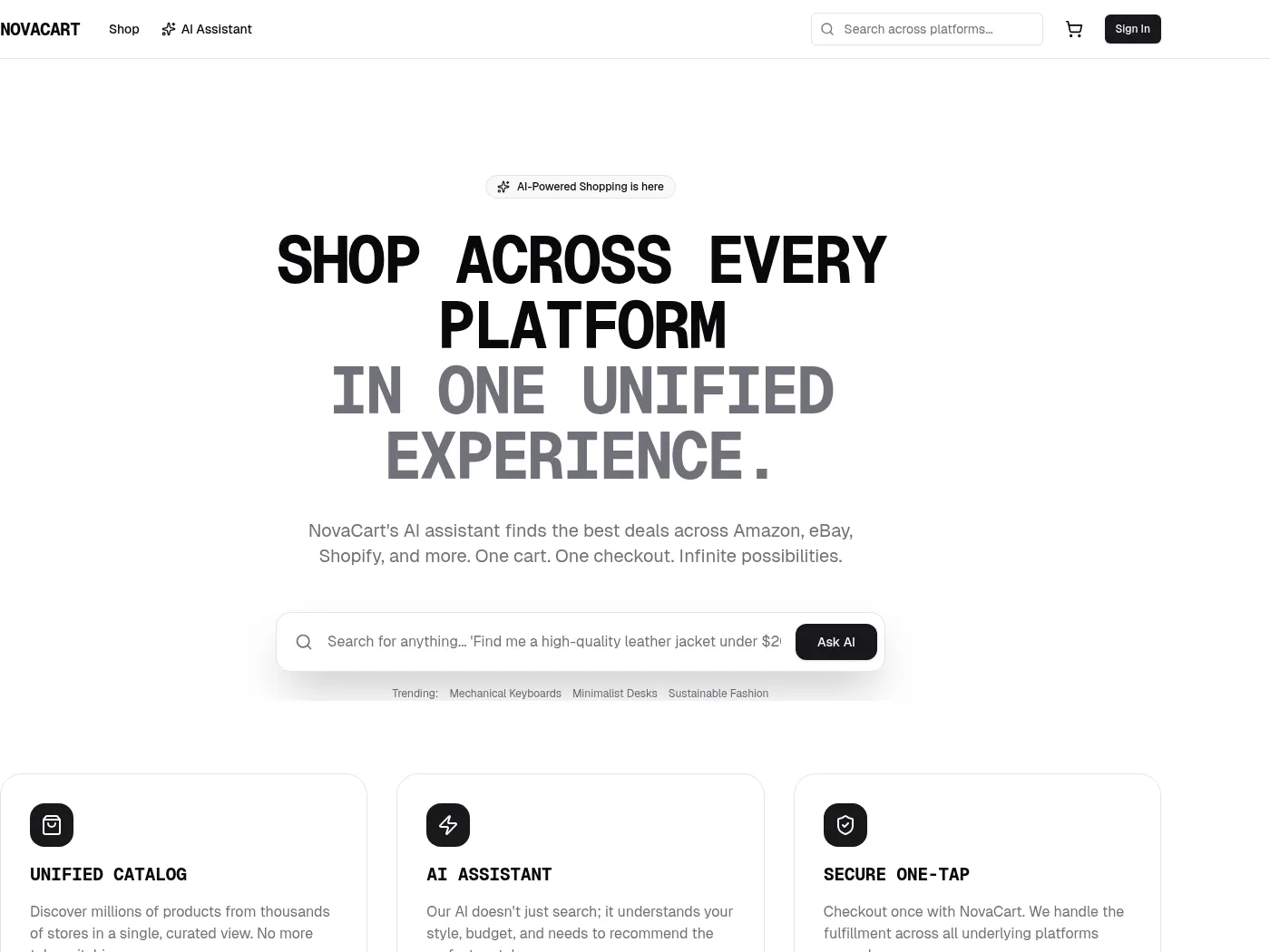 NovaCart AI Store