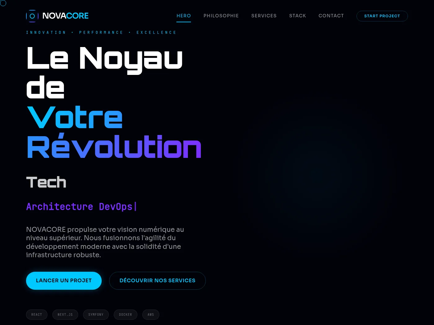 NOVACORE Immersive Portfolio