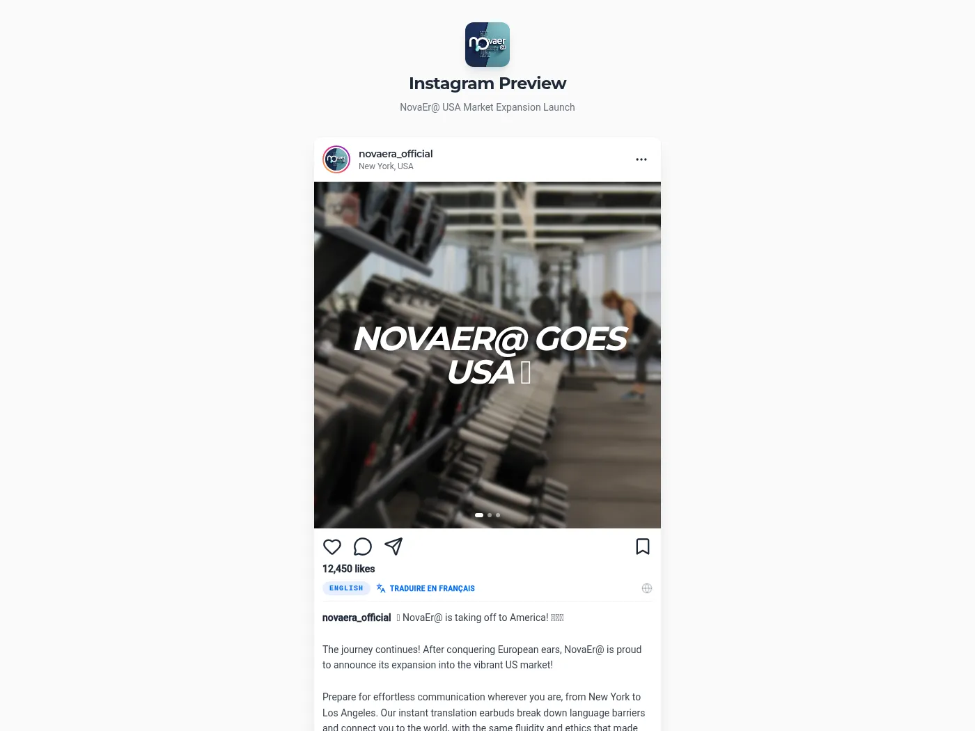 NovaEra Instagram Launch