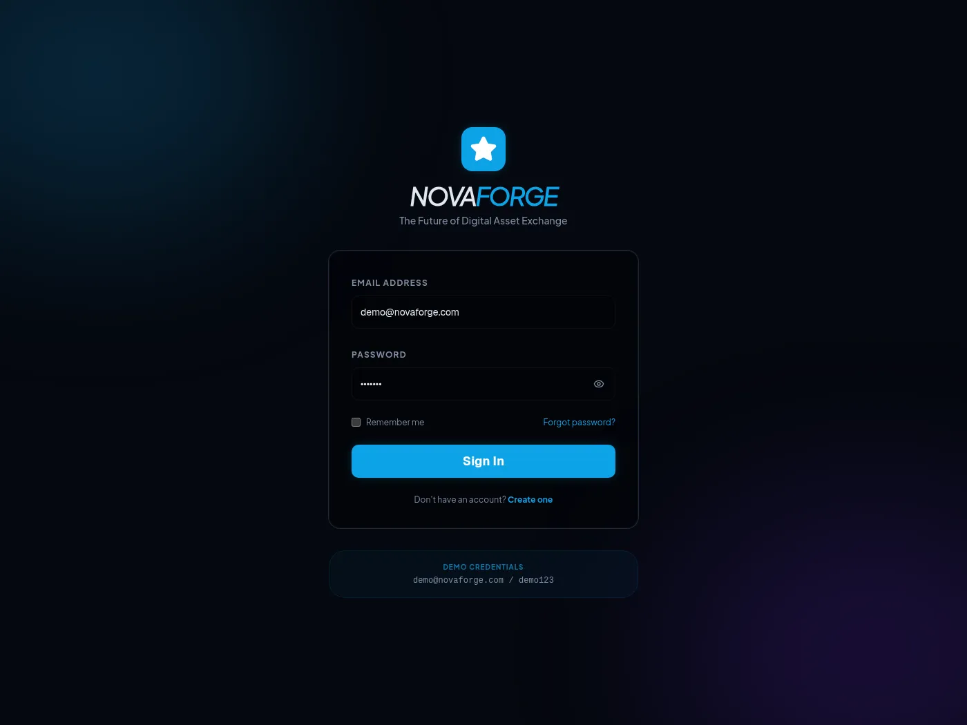 NovaForge Exchange Demo