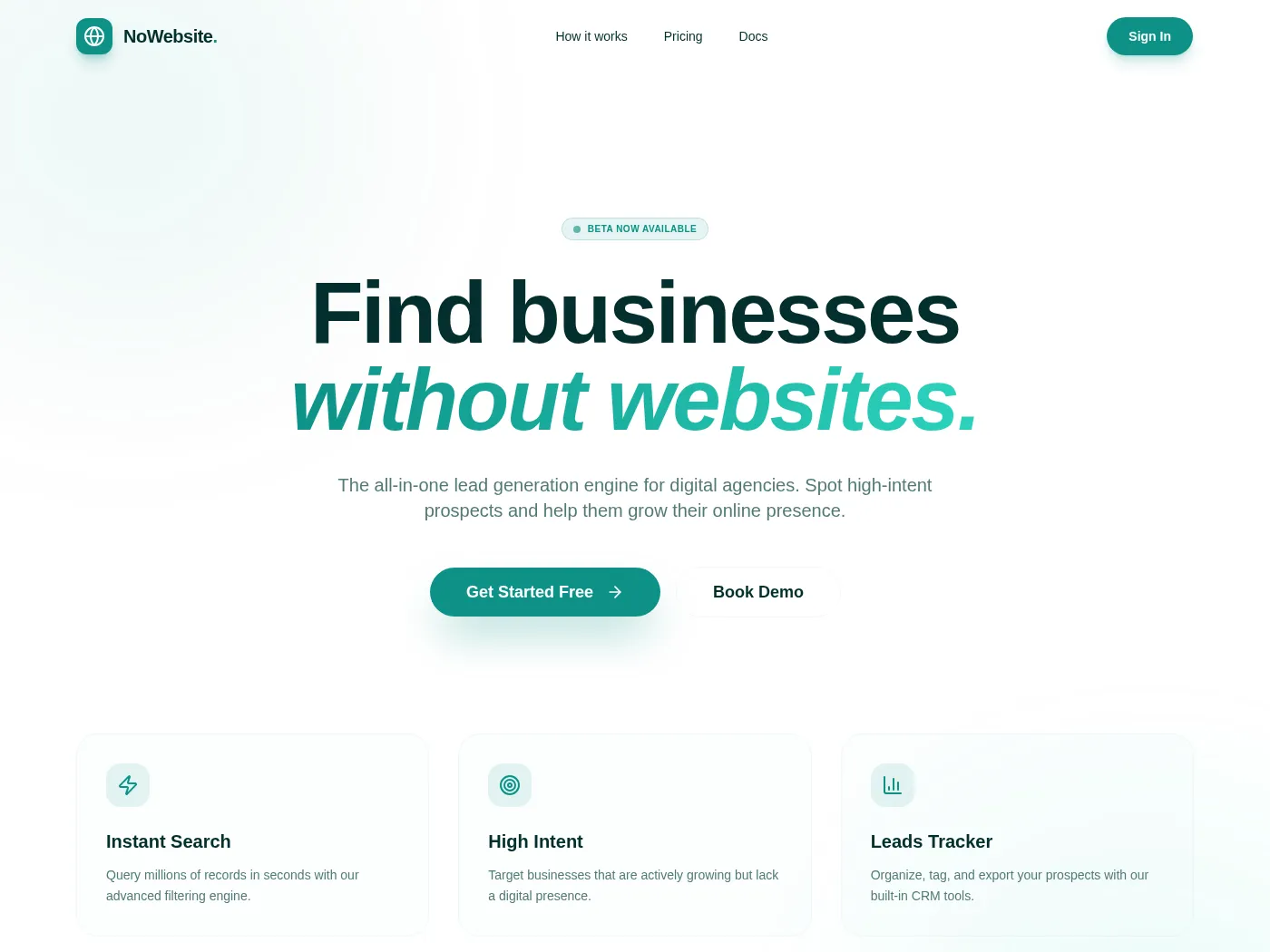 NoWebsite Finder
