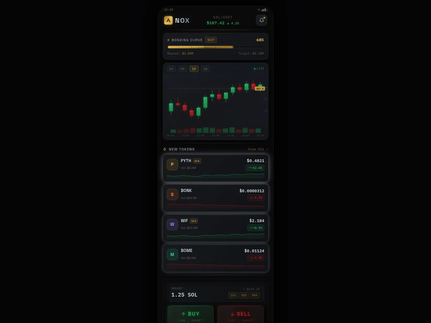 NOX Crypto Trading App