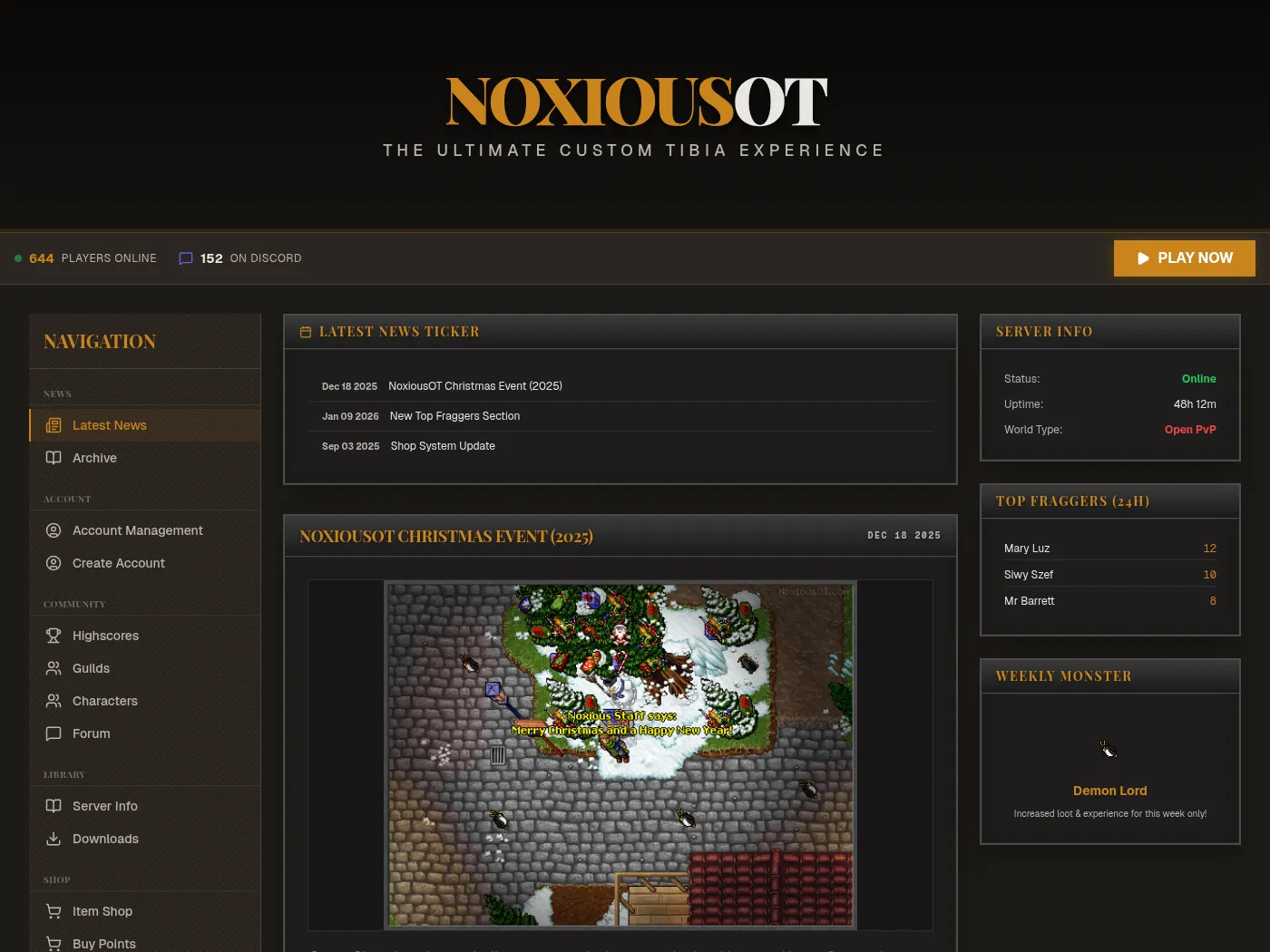 NoxiousOT Website Clone