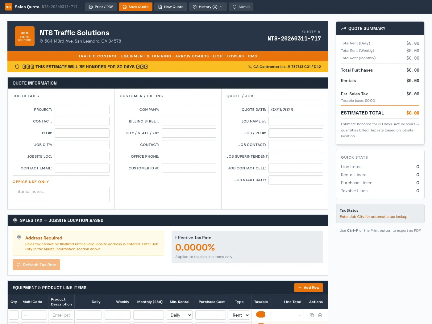 NTS Digital Sales Form