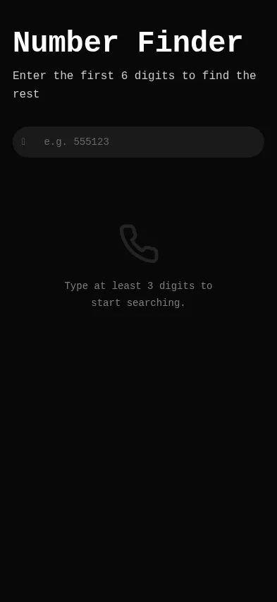 Number Finder App