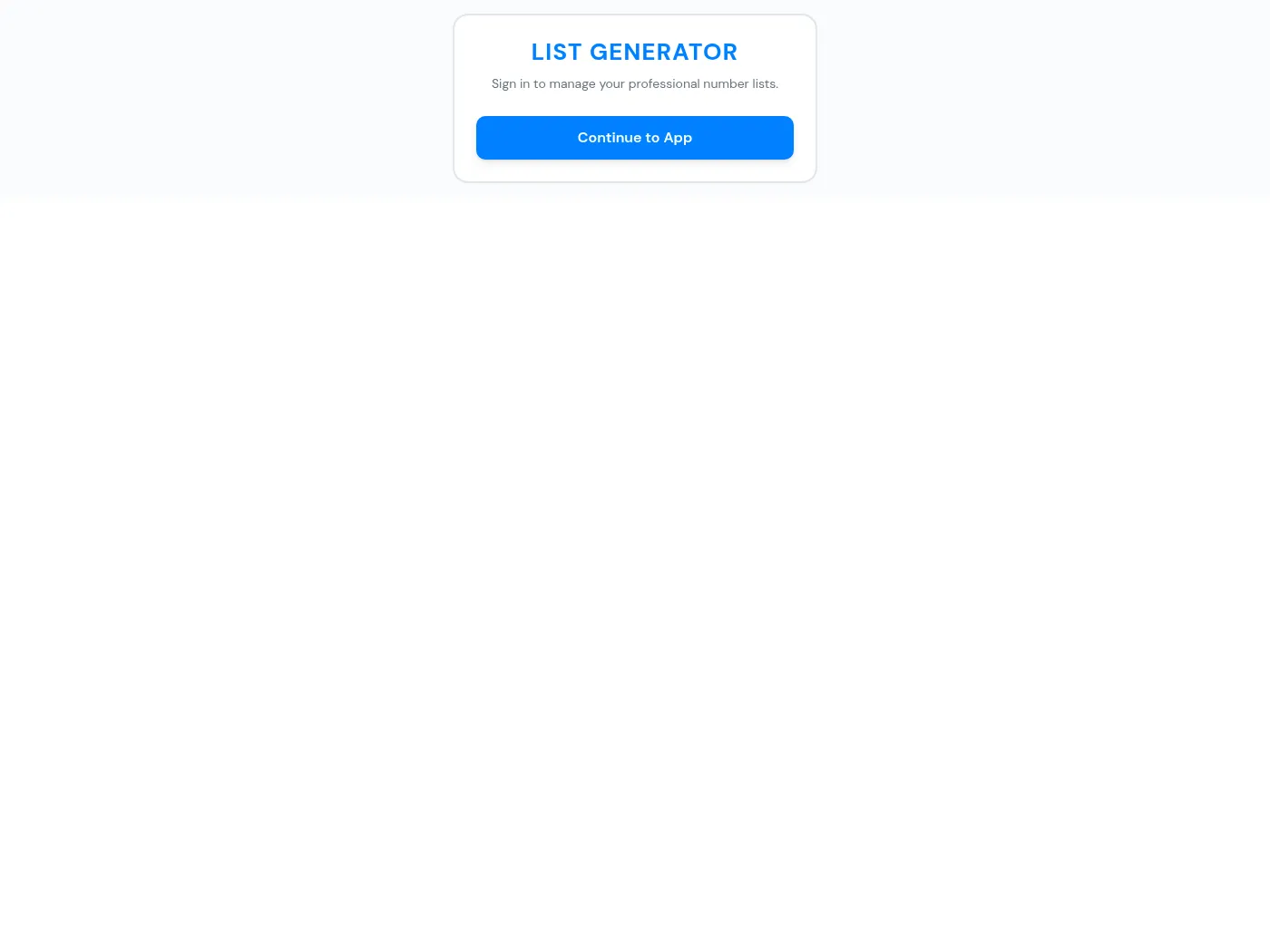 Number Name List Generator
