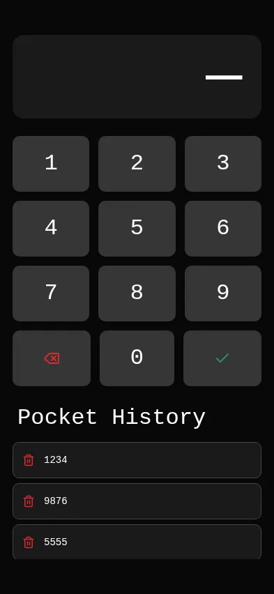 Pocket Number Panel