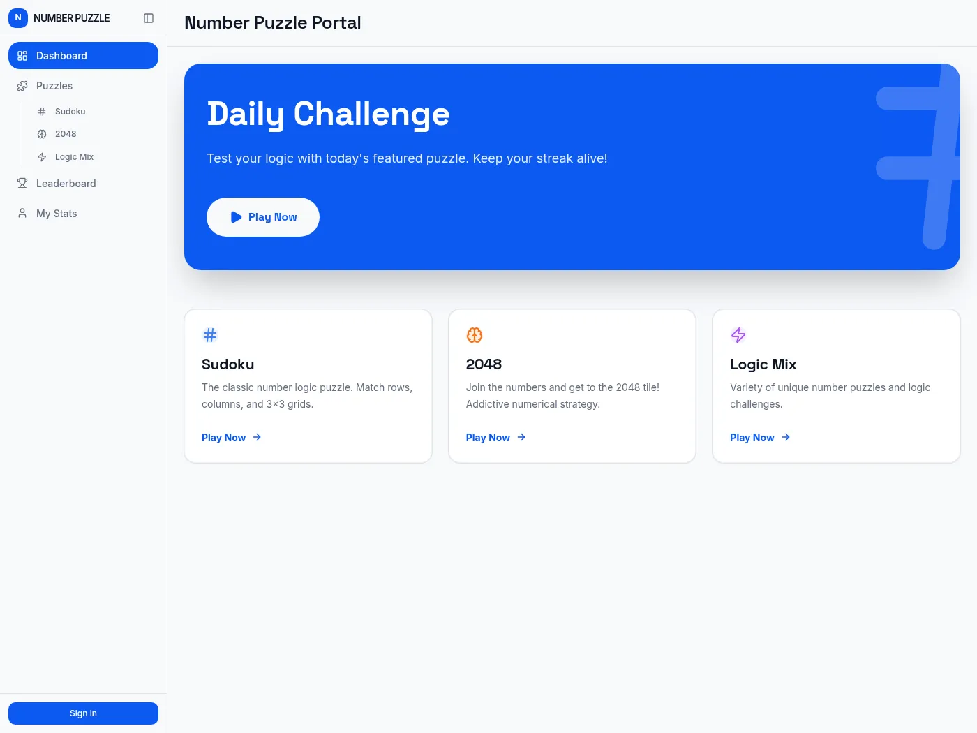 Number Puzzle Portal