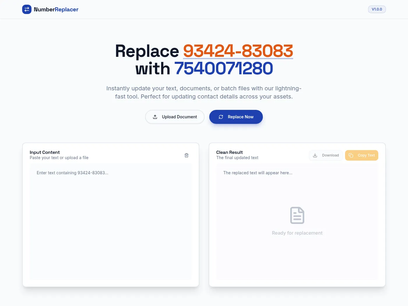 Number Replacer Tool