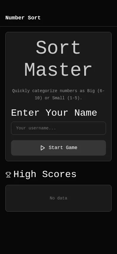 Number Sort Game