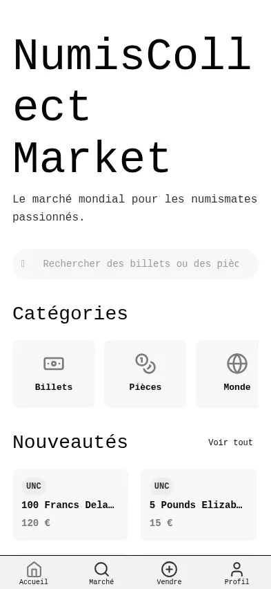NumisCollect Market