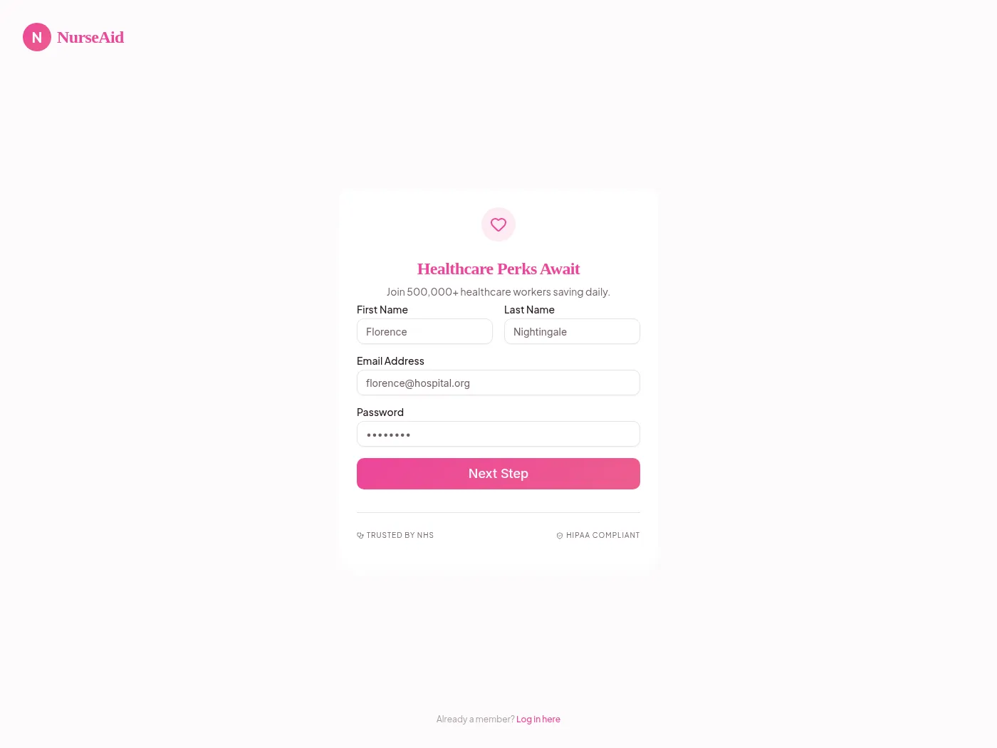NurseAid Pink Perks Site
