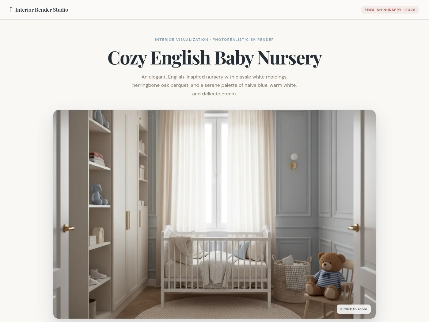 Cozy English Nursery Render