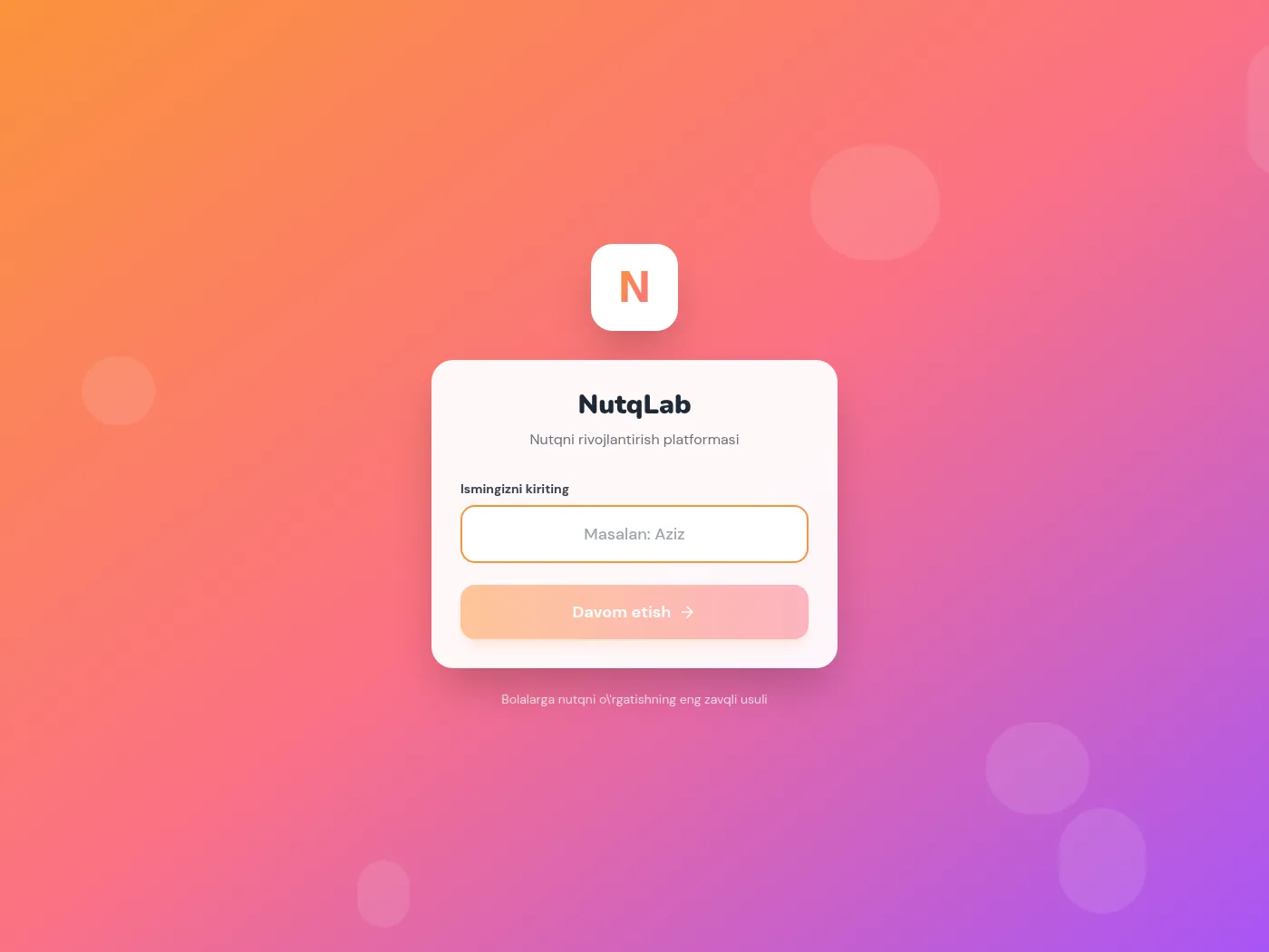 NutqLab Interactive Play