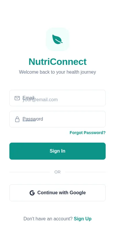 NutriConnect Mobile App