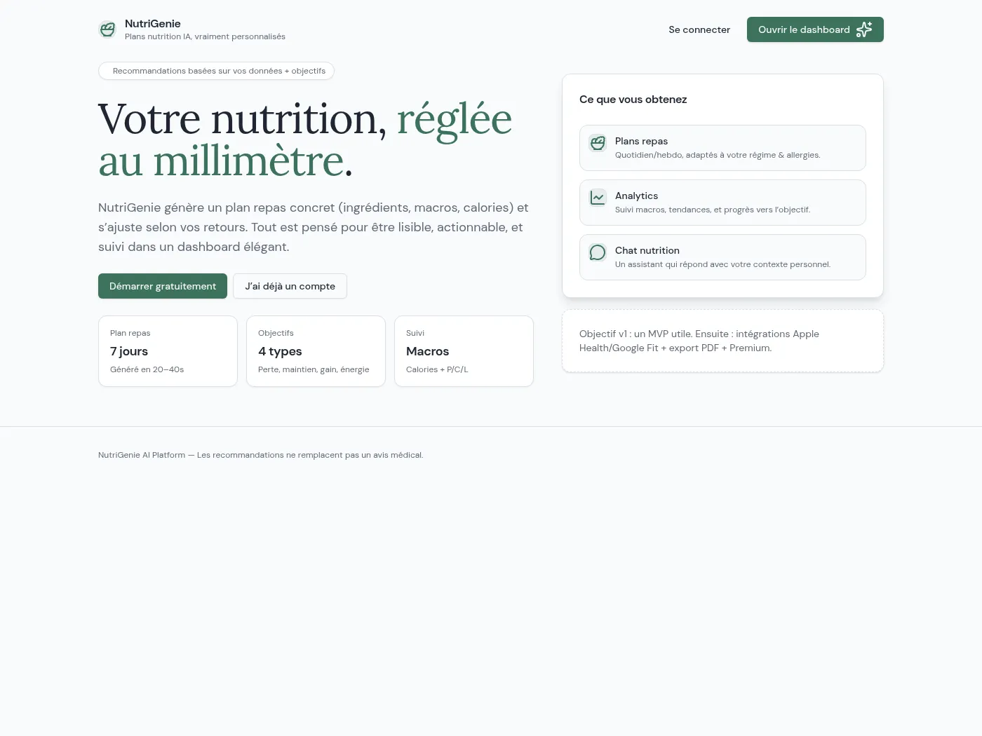 NutriGenie AI Platform
