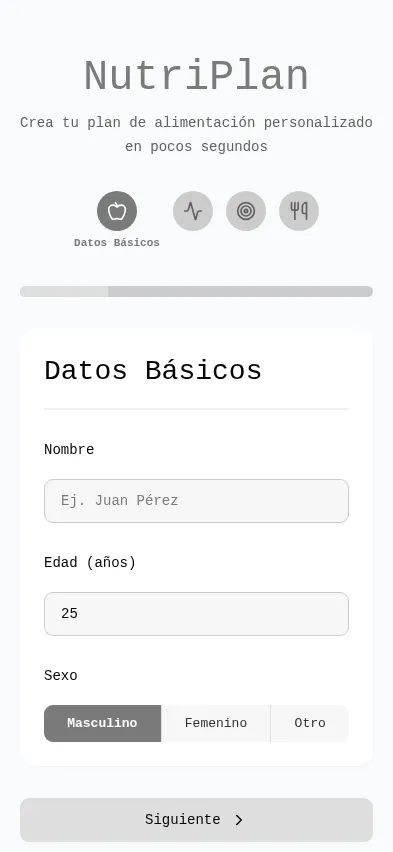 NutriPlan Web App