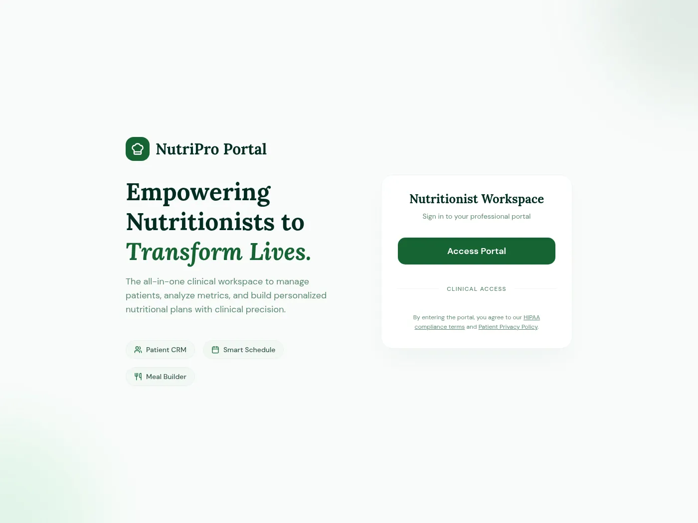 NutriPro Portal