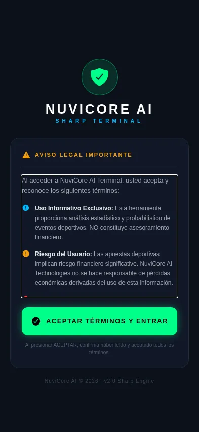 NuviCore AI Sports Terminal