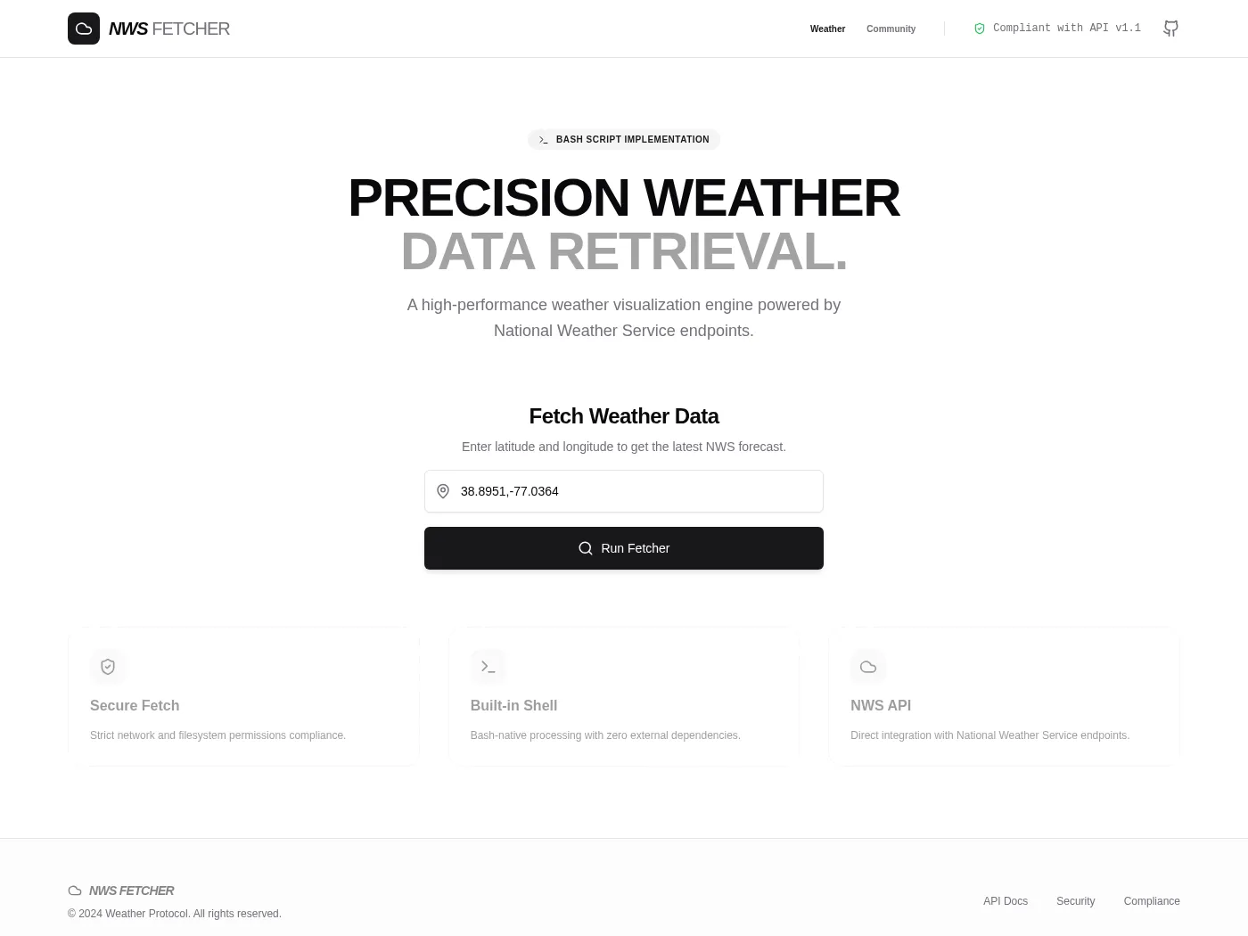 NWS Bash Weather Fetcher