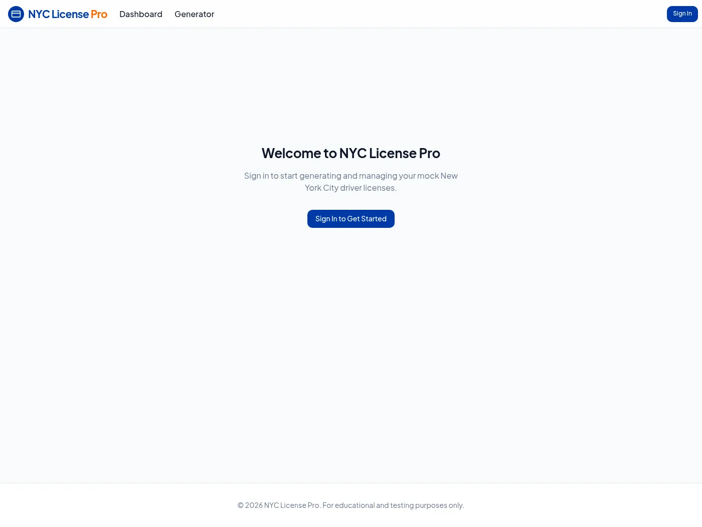 NYC License Generator
