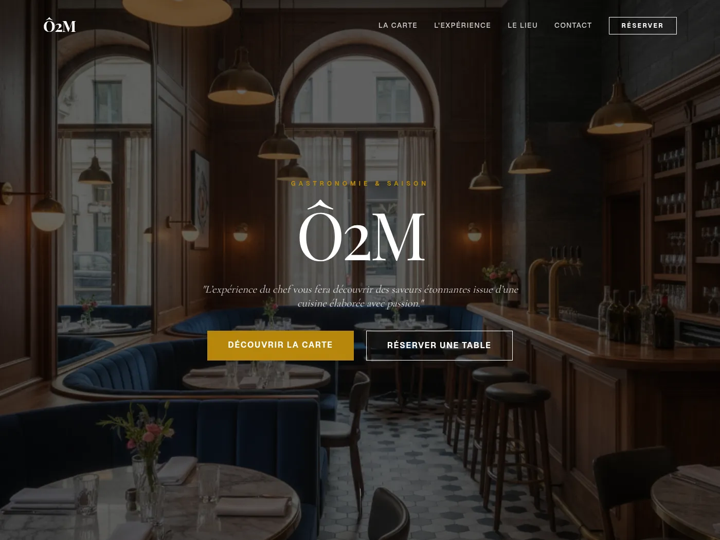 Ô2M Restaurant Website