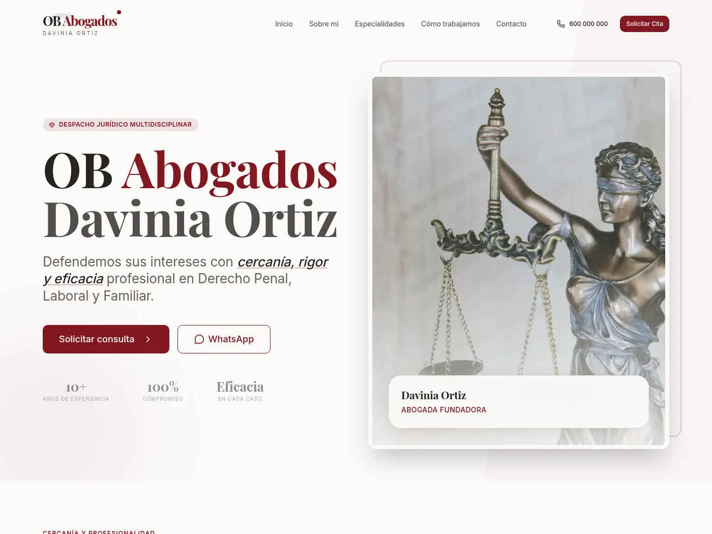 OB Abogados Landing