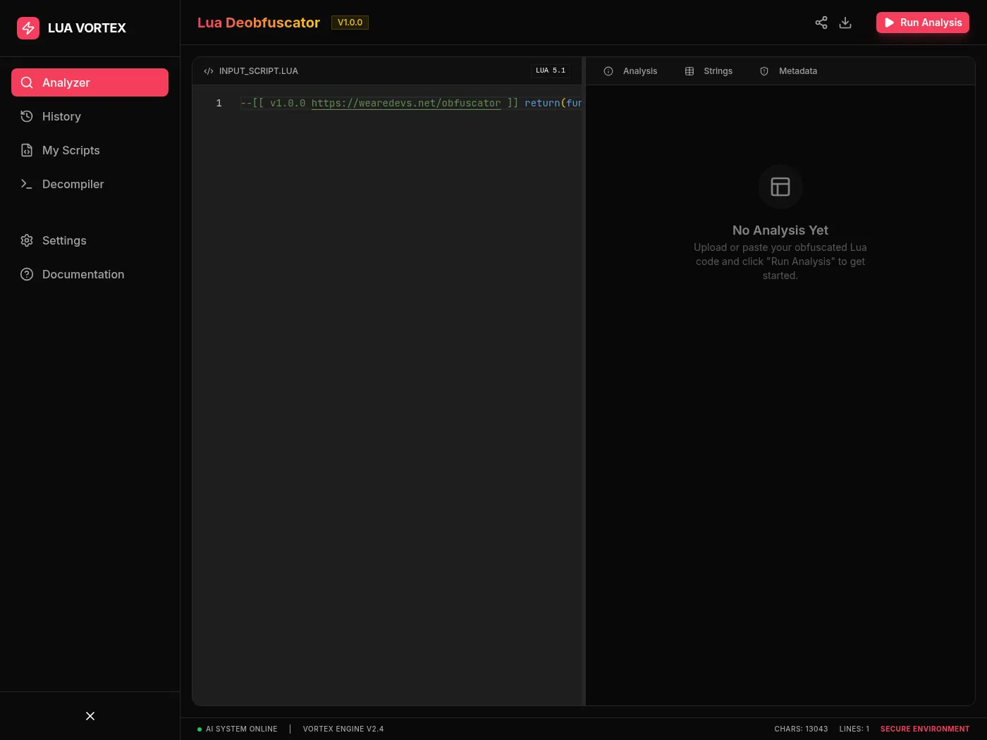 Code Obfuscation Analyzer