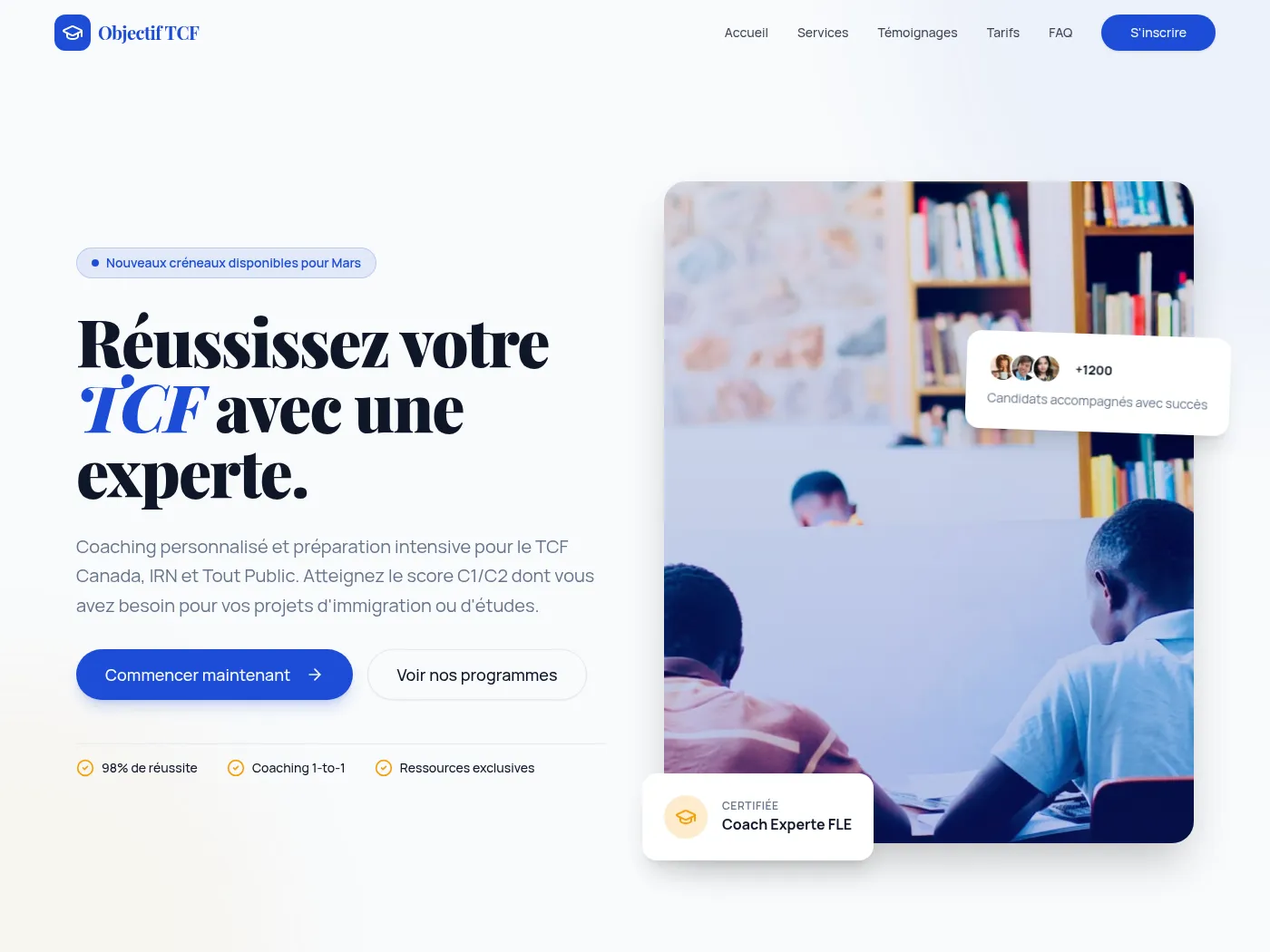 Objectif TCF Landing