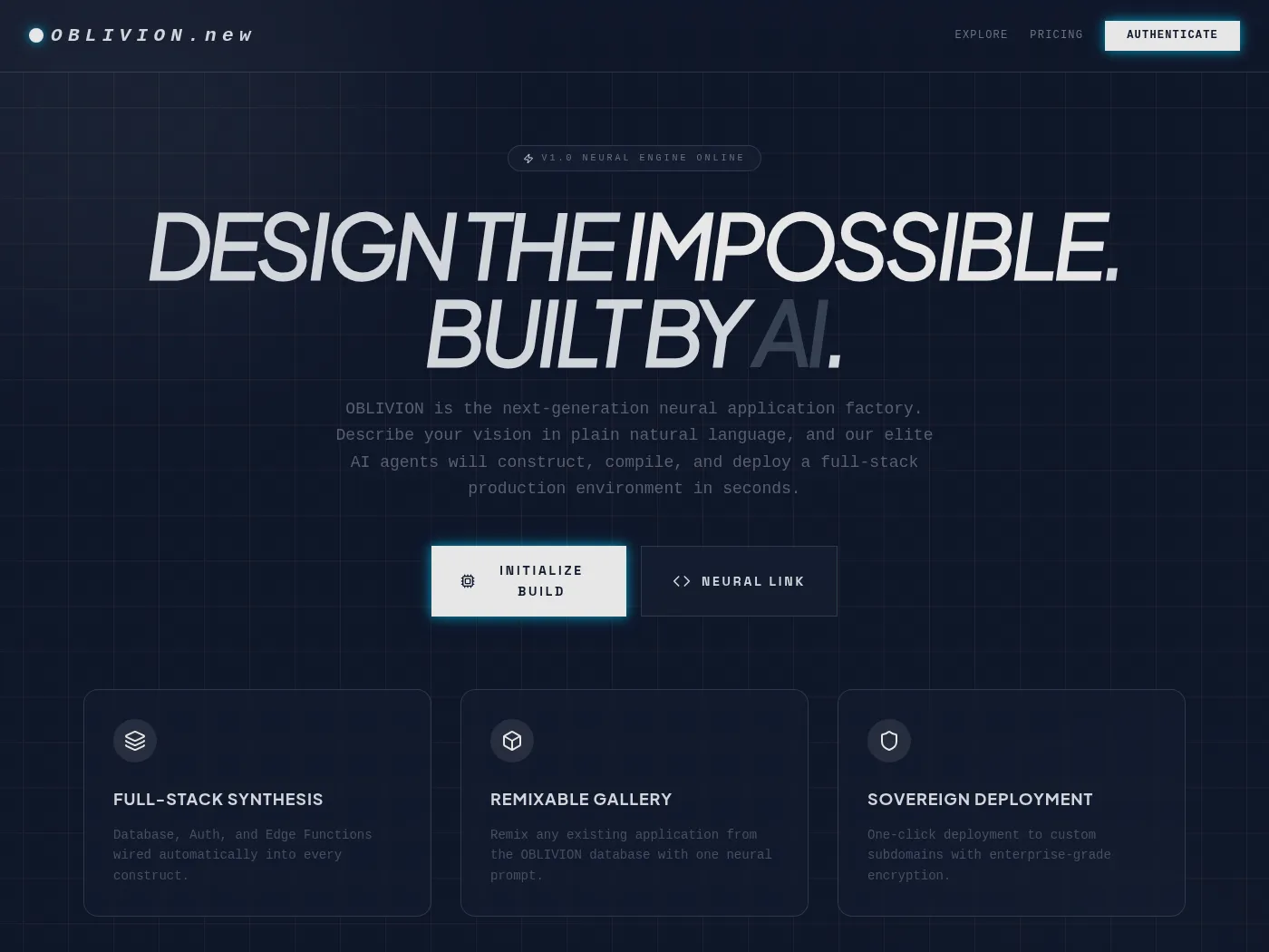 OBLIVION.new SaaS Platform